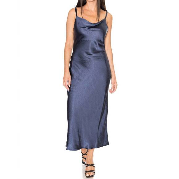 Greylin | Dresses | New Greylin Linda Satin Cowl Neck Slip Maxi Dress ...